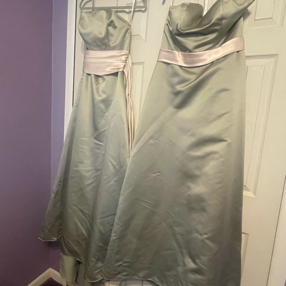 Bill Levkoff | Dresses | Elegant Sage Green Strapless Gown | Poshmark